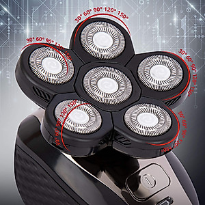 AidallsWellup Men’s 5-in-1 Electric Head Shavers for Bald Men, Head Shavers for Men, Ergonomic Design, Cordless, and Rechargeable, Easy to Use and Clean.…