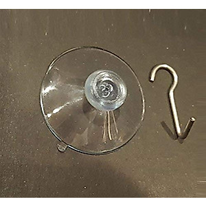 Large 10 Piece Value Pack Clear Plastic Suction Cup with Removable Hook 1 5/8" (41.28mm)