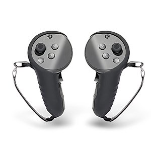 MOJOXR Touch Controller Grips Cover Compatible with Meta/Oculus Quest Pro Accessories, with Charging-Without-Removing Design and Adjustable Anti-Throw Wrist Knuckle Strap(2 Pack-Black)
