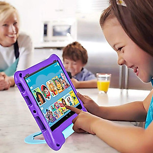 10in Tablet Case for Kids(2021 Release 11th Generation),OQDDQO iPad Light Weight Anti Slip Shockproof Kids Friendly Case for 10 inch Tablet (Purple1)