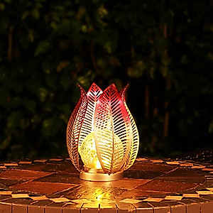 QZGE Garden Solar Lights Outdoor Decor Waterproof Crackle Glass Globe Lights,Metal Yard Art Outdoor Solar Table Lamp for Decorations Garden,Patio,Lawn,Balcony Or Courtyard.