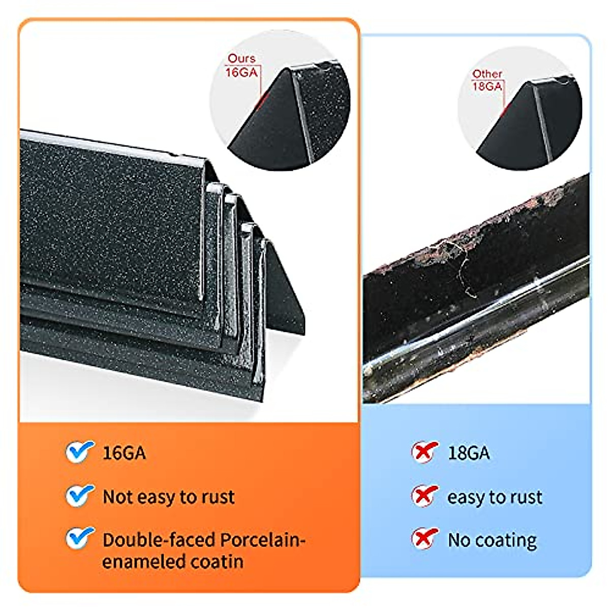 GRISUN 7636 15.3 Inch Flavorizer Bars for Weber Spirit I & II 300 Series - Spirit E310 E320 E330 S310 S320 S330 Gas Grill with Front Control Knobs Replacement Parts, Porcelain Enameled Heat Tent 16GA