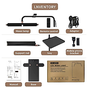 Eyelash LED Floor Light 40W Facialist Moon Light Lashes Dimmable Standing Lamp 3000-6000K Lash Light with Tool Tray and Phone Holder