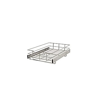 Pull Out Cabinet Organizer - Slide Out Under Cabinet Basket for Kitchen, Bathroom, Pantry Heavy Duty Slide Out Shelves, Requires At Least 15” Cabinet Opening (14.6W x 22D x 5.5H inch, Chrome)
