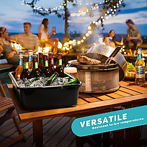 Commercial Bus Tubs/Dishwashing Tubs, 13L Plastic Restaurant Basin, Utility Tub/Tote Box Set of 4, Black