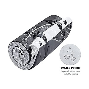 Memory Foam Camping Mattress Portable Travel Sleeping Pad Floor Guest Bed Tent Mattress Removable Waterproof Cover Travel Bag CertiPUR-US (Single (Small))