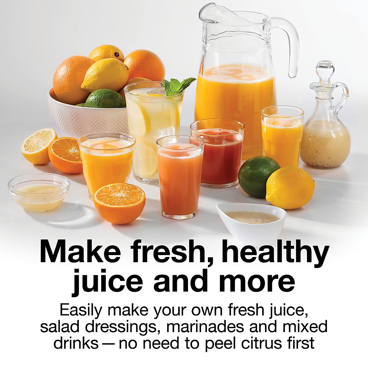 Proctor Silex Electric Citrus Juicer Machine, 34 oz., for Orange, Lemon, Grapefruit Juice, White & Green (66337)