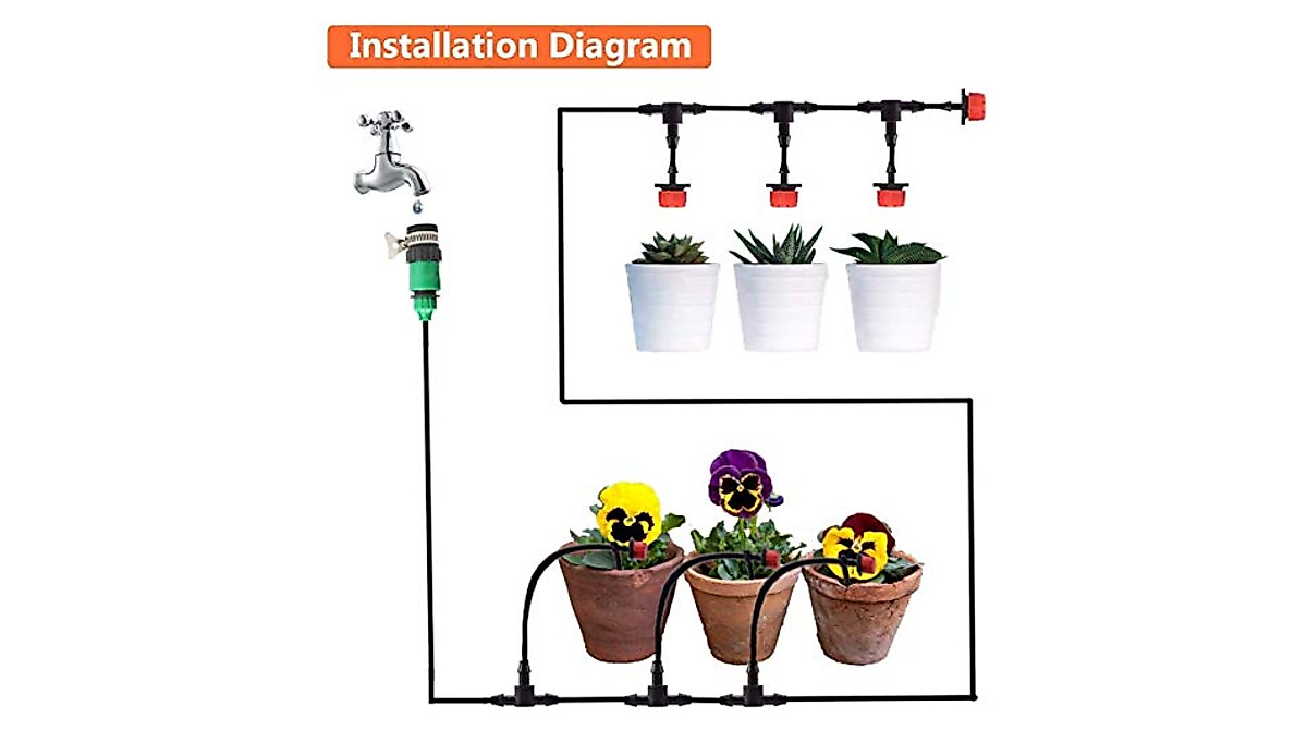 MSDADA Micro Drip Irrigation Kit - Automated 50ft Garden Water System
