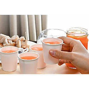 Lakesstory 50 Pack 4 oz. White Paper Disposable Cups – Hot and Cold Beverage Drinking Cup for Water, Juice, Coffee or Tea – Ideal for Water Coolers, Party, or Coffee On the Go’