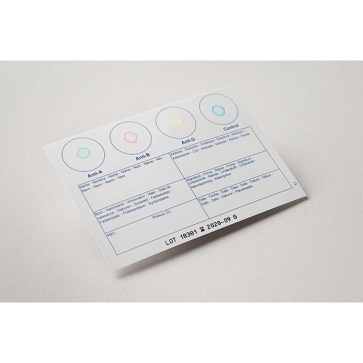 Eldon Blood Typing Kit, 4 Pack, Determine ABO and Rh Blood Groups, Home Testing, Results in Minutes