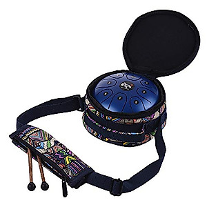 Btuty Mini 8-Tone Steel Tongue Drum 5.5 Inch C Key Percussion Instrument Handpan Drum with Drum Mallets Carry Bag