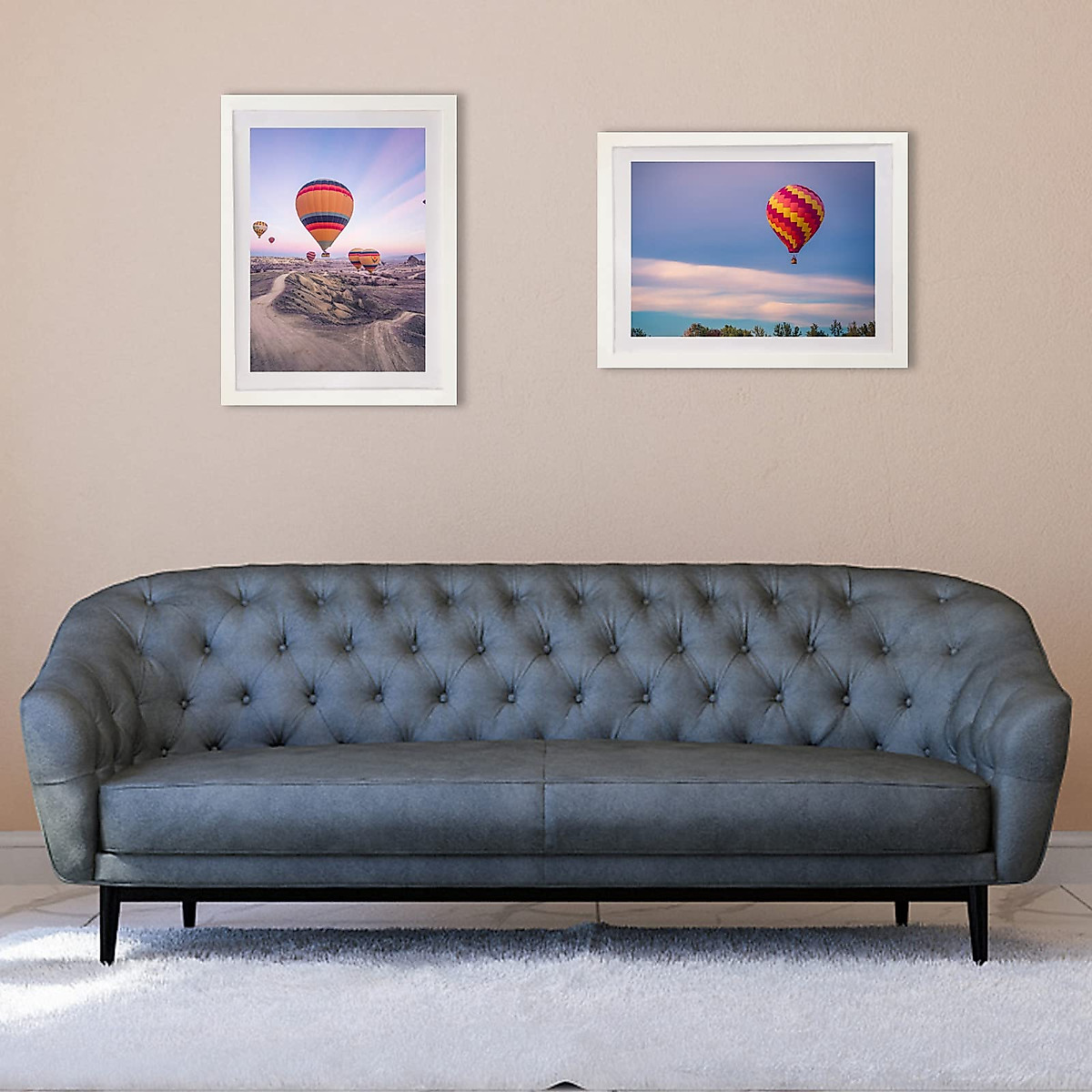 12x16 Picture Frame Wood Diamond Painting Frame 30x40cm Display 10x14 in / 25x35cm with Mat or 12 x 16 in / 30cm x 40cm Without Mat Diamond Art Frame Poster Photo Gallery Wall Frame - Set of 2 White