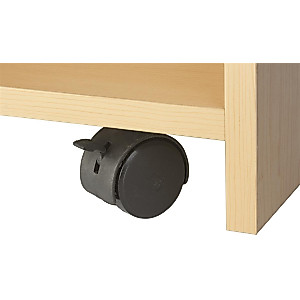 Displays2go Hostess Station, Hidden Wheels, Adjustable Shelf, Maple (LCKDPHSMP)
