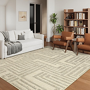9x12 Area Rugs for Living Room Machine Washable Rug Distressed Indoor Carpet Rug Ultra Soft Area Rug for Bedroom Dining Room Playroom Office(Maze)