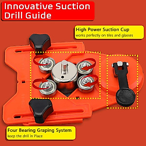 Rokrou Diamond Hole Saw Set 15 PCS Tile Hole Saw Kit with Drill Guide from 6mm-50mm /1/4‘’- 2” for Ceramic,Glass,Porcelain,Marble