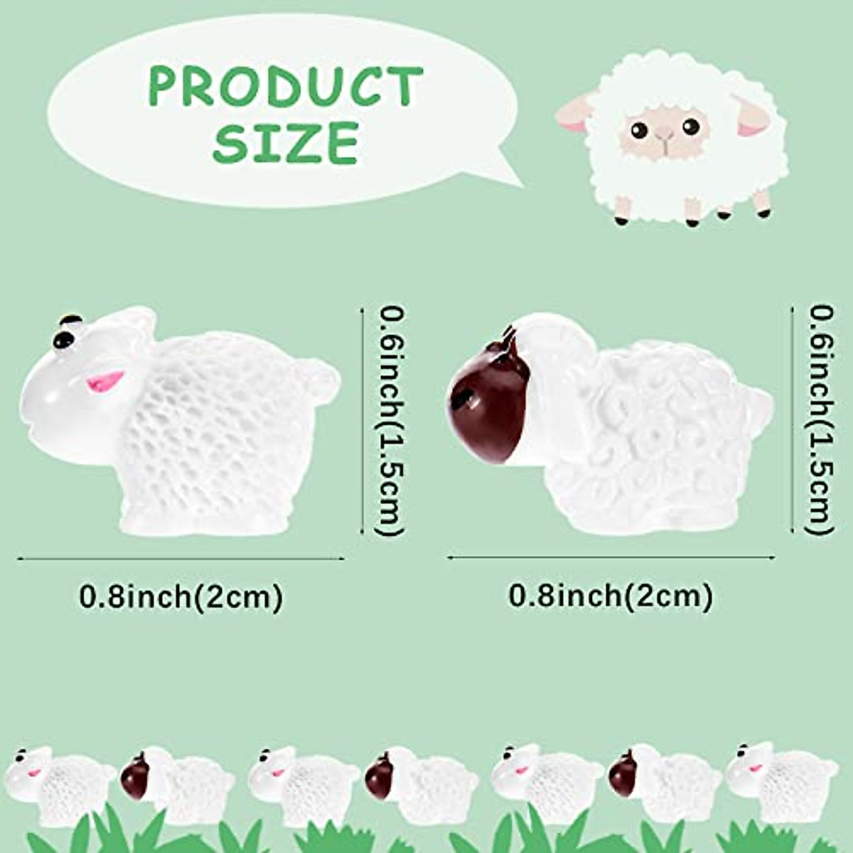 48 Pcs Mini Garden Miniature Sheeps Small Herd of Sheeps Fairy Garden Sheep Toy Resin Sheep Figurine Tiny Lambs Miniature Garden Figurines Moss Micro Landscape Decoration DIY Craft Resin Home Decor