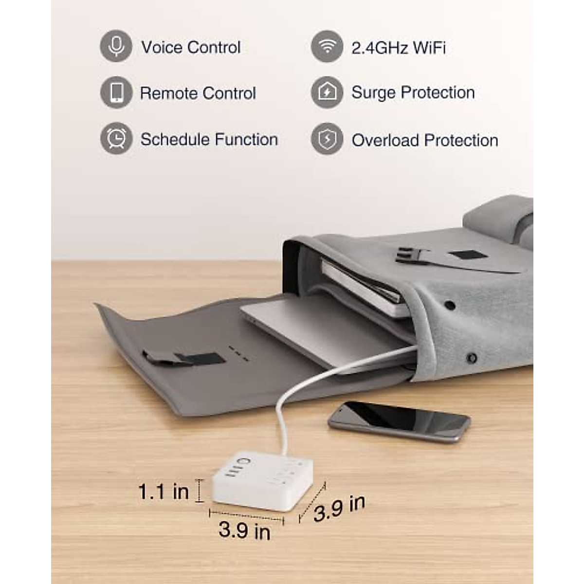 GHome Smart Power Strip: WiFi Smart Outlets, USB & Surge Protection