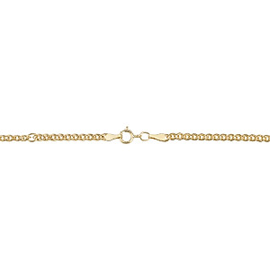 Kooljewelry 10k Yellow Gold 2.3 mm Link Chain Anklet (adjusts to 9 or 10 inch)