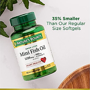 Fish Oil 1290 mg, Mini Odorless Softgels, 2 Bottles (90 Count)