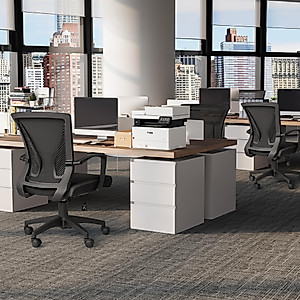 Furmax Office Chair Mid Back Swivel Lumbar Support Desk Chair, Computer Ergonomic Mesh Chair with Armrest (Black)