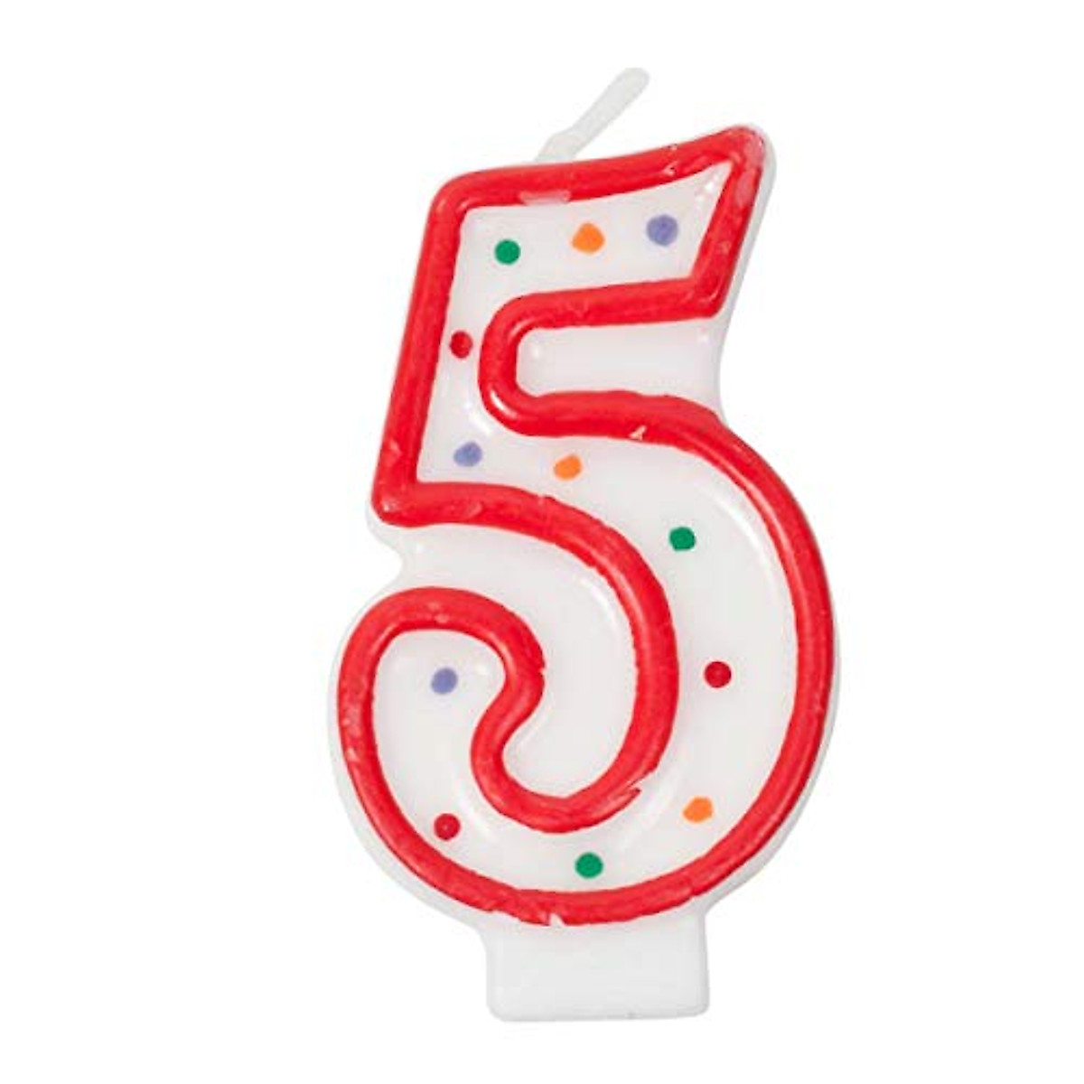 Jacent Polka Dot Number Birthday Candle Cake Topper - #5 Candle
