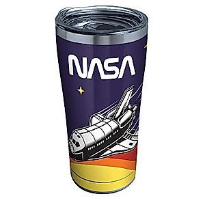 Tervis Triple Walled NASA Insulated Tumbler Cup Keeps Drinks Cold & Hot, 20oz - Stainless Steel, Retro Flight