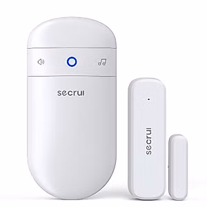 SECRUI Door Chime, Door Sensor Chime with Adjustable Volume, Easy Installation, 400ft Range, 52 Chimes, M508+D7 Door Open Chime for Business/Home When Entering, White