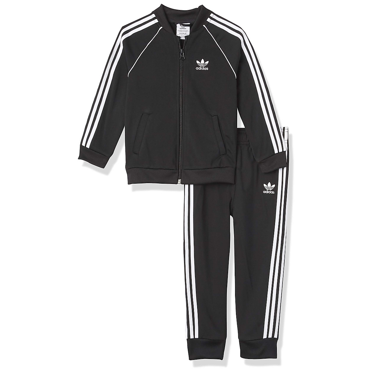 adidas Originals unisex baby Adicolor Superstar Tracksuit, Black/White, 4T US