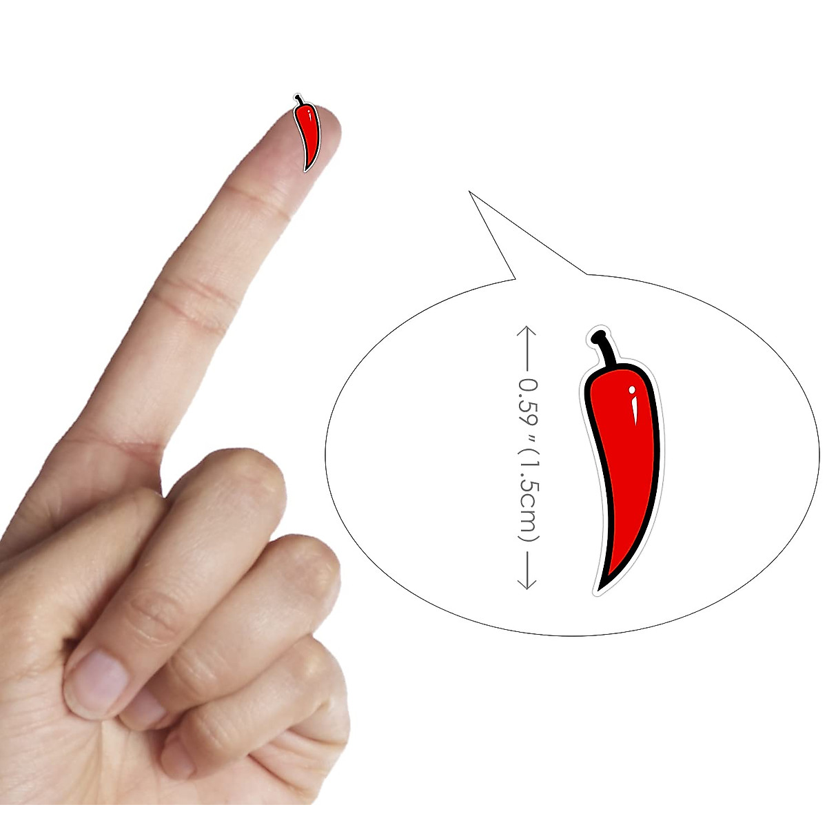 dealzEpic - Red Chili Pepper Stickers - Self Adhesive Peel-and-Stick Spicy Level Indicator Labels