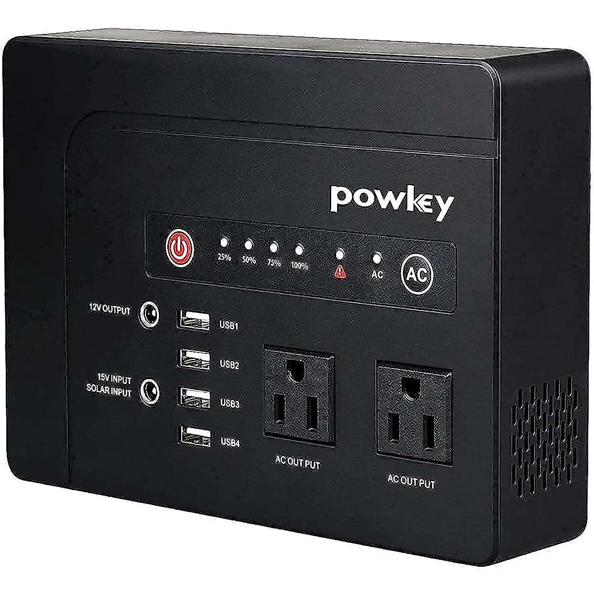 powkey 200Watt Portable Power Bank with AC Outlet and 10W Adjustable LED Bulb Light for Camping Power Supply for CPAP, 2 AC Ports, 4 USB Ports, 2 DC Ports