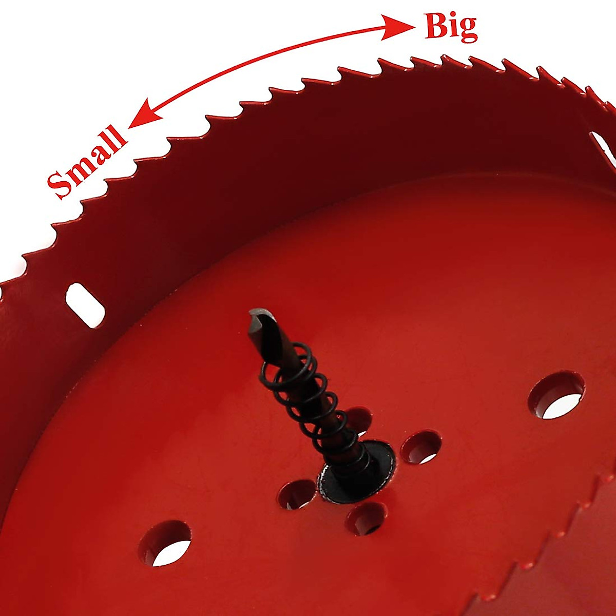 Biaungdo 155mm Hole Saw 6.1 Inch Bi-Metal Hole Saw Corn Hole Cutter for Cornhole Boards, Soft Metal, Drywall, Plastic, Wood, Fiberboard (Red)