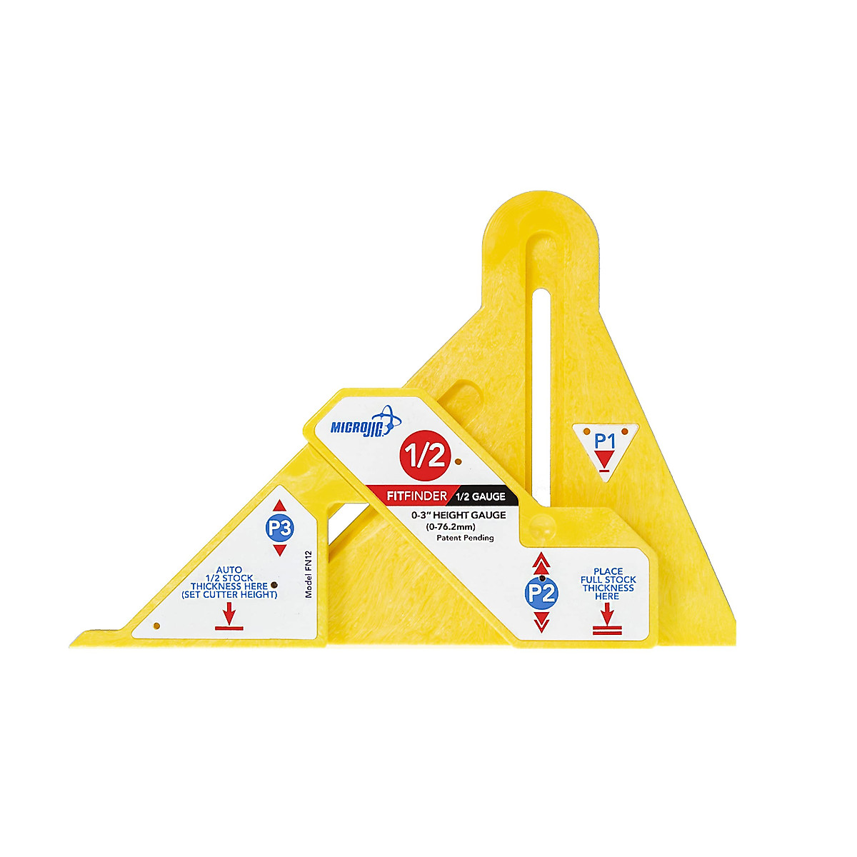 MICROJIG ‎FN12 Fitfinder 1/2 Gauge, Yellow & Matchfit DS-333 Dado Stop, Yellow