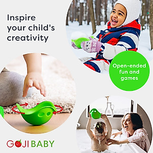 Goji Baby Mini Stackable Toys - 6 Pack Wobble Toys - Educational Sensory Toys for Toddlers - Perfect for Elementary School Students, Classrooms, Playrooms, and Daycares - Ages 1-10 (Green)