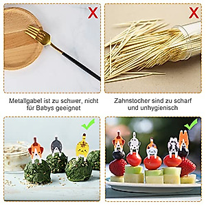 Hi.FANCY 7Pcs Animal Dog Cat Food Mini Forks Lunch Box, Animal Bento Deco Kids Toothpicks, Reusable Kids Toothpicks Bento Box Accessories