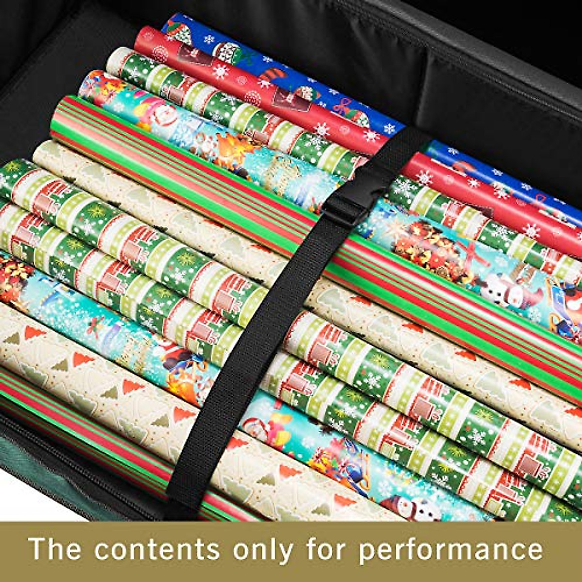 Rolling Wrapping Paper Storage Organizer-Ultimate Present Wrap Station on Wheels- Holds Holiday Gift Bags, 30-40” Rolls, Bows & Ribbon by Elf Stor, (L) 42” x (W) 16” x (H) 13”, Green