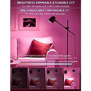 Mochiba Smart WiFi LED Light Bulbs, Compatible with Alexa and Google Home Assistant, Music Sync Multi Color Changing Bulb, A19 E26 10W 900LM (80W Equivalent), 6-Pack, White, MKA19