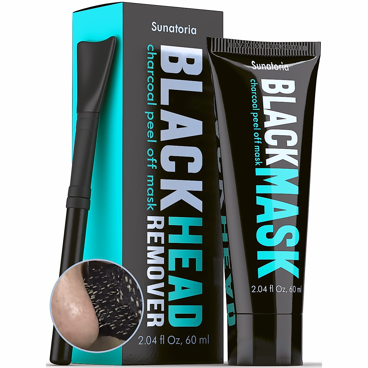 SUNATORIA Blackhead Remover Mask - for Women and Men - Activated Charcoal Peel Off Face Mask - Deep Pore Cleaner Nose Blackhead Remover Pore Release - Black Head Remover for Face