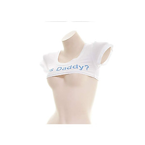 SINROYEE Ddlg outfits for women Tank Top Sleep Wear Mini T-shirt Daddy's Little Slut Fun Flirty Student pleated skirt Cosplay (S0494-white)