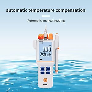 NANBEI Lab Portable pH Meter, 200 Sets of Data Storage,1-3Points Auto Calibration,0.01 pH Accuracy,Professional pH/Temp/ORP Test,3.5 inch High Definition Screen PH210E