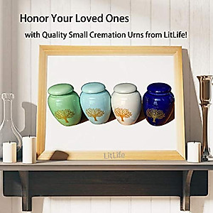 Mini Cremation Urns for Human Ashes Set of 4 - Tree of Life Small Keepsake Urns - Ceramic Adult Dog Cat Ashes Holders Miniature Memorial Funeral Urn for Sharing Ashes