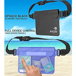 Waterproof Fanny Pack Pouch (2 Pack) for Men & Women Dry Bag Water Resistant with Adjustable Waist Strap - Protects Valuables at Water Sports Or Boating Snorkeling (Black/Transparent & Sheer Pink)…