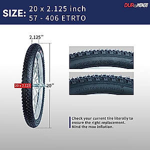 2Pack 20"x 2.125"(57-406) Mountain Bike Tires Replacement Kits Plus 2 Bike Tubes (with Puncture Sealant) and 2 Tire Levers, Bike Tire with Tread Puncture Protection for On or Off-Road Use