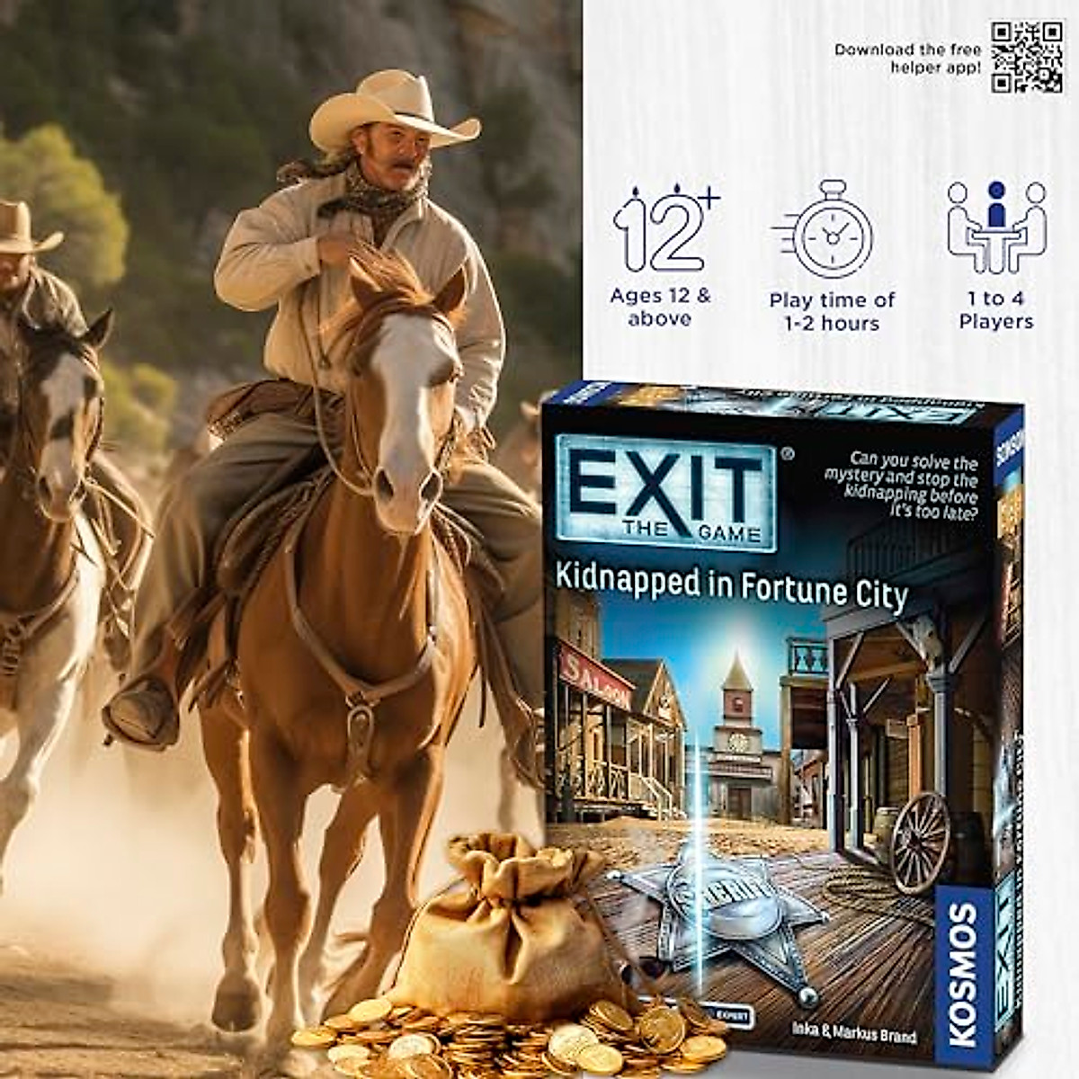 Exit: Kidnapped in Fortune City| Exit: The Game - A Kosmos Game | Family-Friendly, Card-Based at-Home Escape Room Experience for 1 to 4 Players, Ages 12+