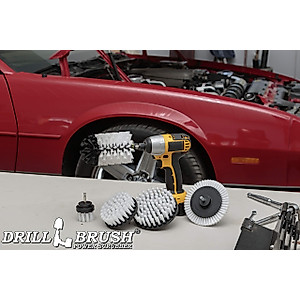 Jumbo Original Brush Set White - Carpet Cleaner Drill Brush Set - Skinny Cleaning Brush - Window Track Cleaning Tools - Crevice Cleaning Brush - Interior Car Detailing Kit - Narrow Cleaning Brush