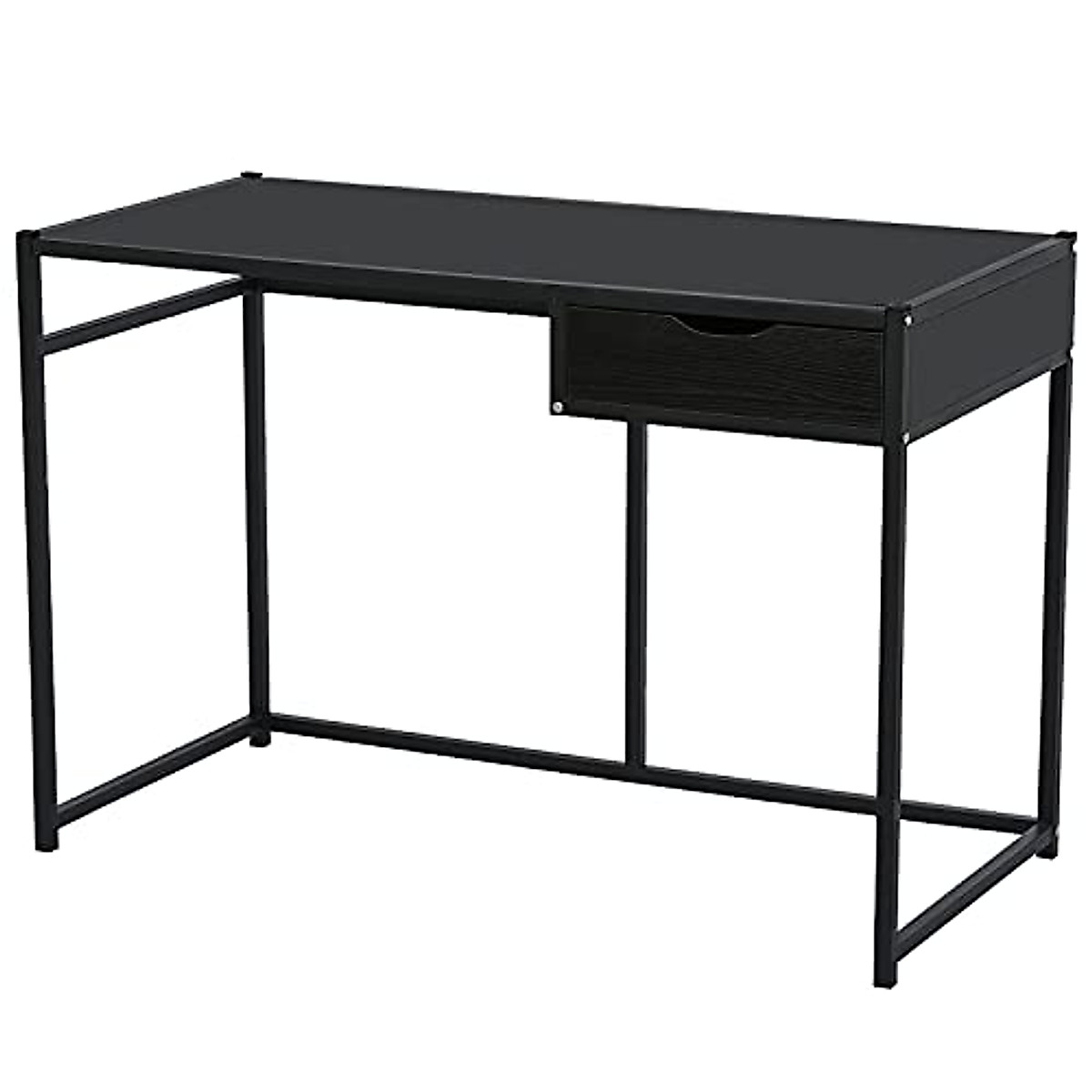 AZXY Computer Desk with Storage Drawer, 42” Home Office Desk Metal Frame, Drawing Table Writing Study Workstation for Men Women, Made of Excellent Environmentally Friendly Plates (Black)