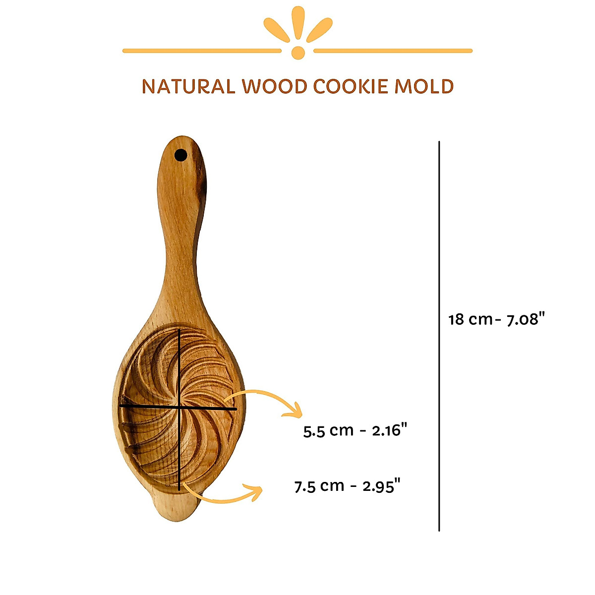 Bremen Home, Traditional Wooden Cookie, Cake & Pastry Maamoul Mold Press Round Style Middle Eastern Cookie Mold, Greased