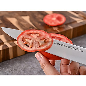 AOKEDA 16-Piece Kitchen Knife Set with Block, with Kitchen Shears and Sharpener, High Carbon German Steel(Natural Wenge)