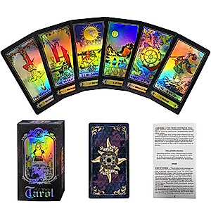 IXIGER Tarot Cards Set -78Pcs Fate Forecasting Cards Game Set Vintage Card Future Telling Game Cards Set with Colorful Box for Beginner Board Game (English Edition)