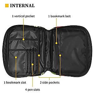 SCRAWLGOD Strawberry Print Bible Cover for Womens Bible Holder Bible Cover Carrier Carrying Organizer Bag, Book Covers Kids Scripture Carrying Case with Handle Pockets