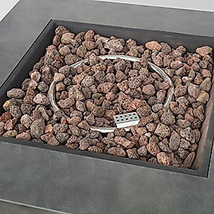 Florence Outdoor 33-Inch Square Fire Pit, Concrete
